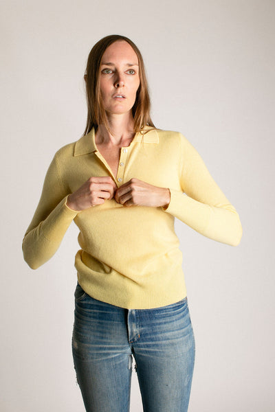 Pure Cashmere NYC - Yellow Cashmere Polo Sweater – BONA DRAG